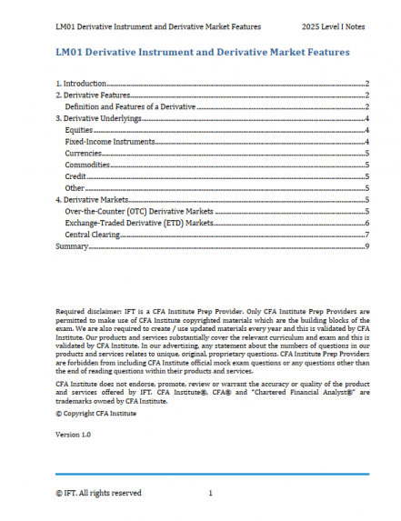 Cfa Level 1 2025 Ift Study Notes Cfa Ebooks