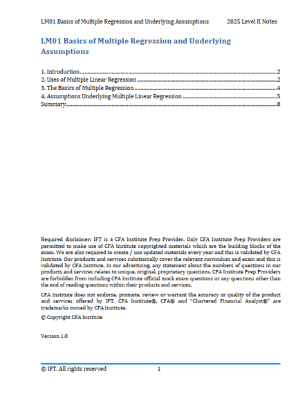 CFA Level 2 2025 IFT Study Notes - CFA eBooks