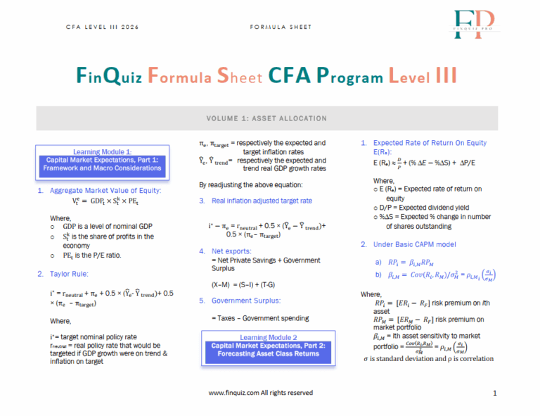 CFA 2026 Level 3 Finquiz Stanley Notes, Battle-ready Summaries and ...