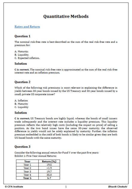 2026 CFA Level 1 多選題 - CFA 電子書