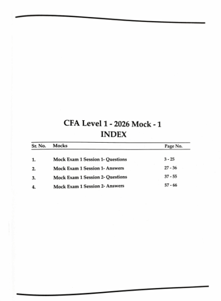 2026 CFA Seviye 1 Premium Deneme Sınavı - CFA eKitapları